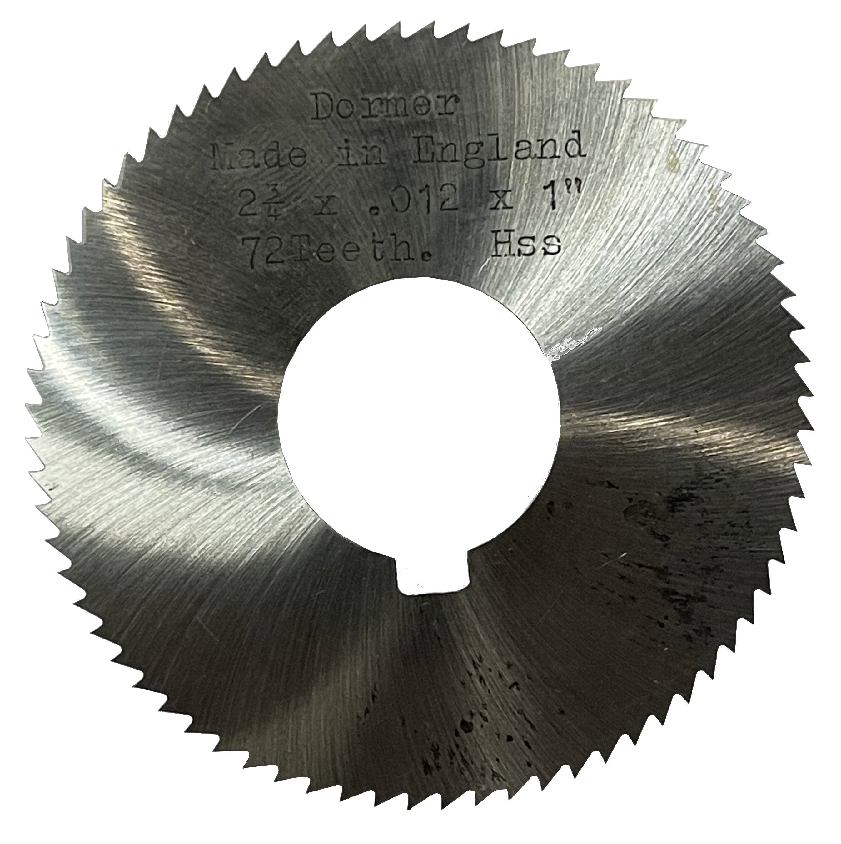 DORMER Screw Slotting Saw 2-3/4" Dia. x 1" Bore x 72Teeth – Panda ...
